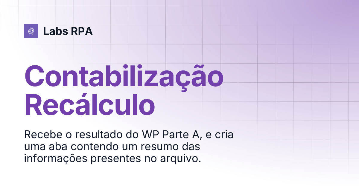 Contabilização Recálculo | Labs RPA